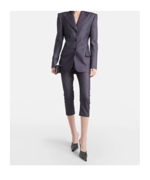 Magda Butrym High-rise Cropped Wool And Cotton Pants