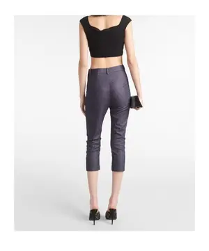 Magda Butrym High-rise Cropped Wool And Cotton Pants