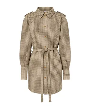 PATOU Houndstooth Shirt Dress - Nude