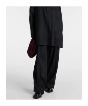 Plan C Pinstripe Wool-blend Wide-leg Pants