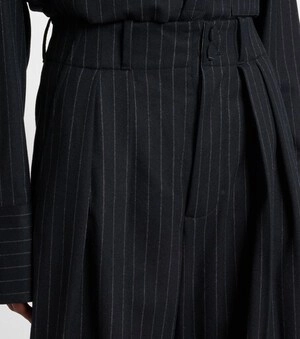 Plan C Pinstripe Wool-blend Wide-leg Pants