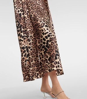 RODARTE Leopard-print Caped Silk Charmeuse Gown