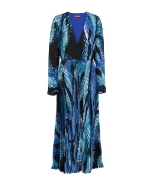 Altuzarra Antiparos Pleated Maxi Dress - Blue