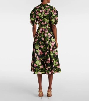 Erdem Floral Matelassé Midi Dress