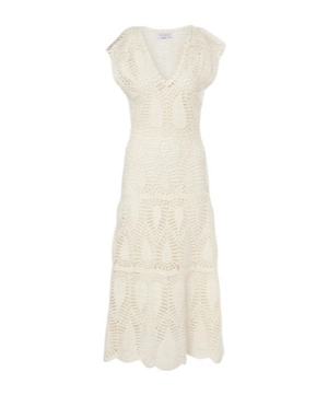 Gabriela Hearst Waldman Crochet Wool And Cashmere Maxi Dress - White