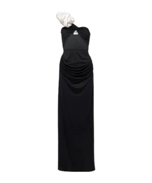 Magda Butrym Ruffled Cutout One-shoulder Gown - Black