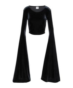 Vetements Velvet Crop Top - Black