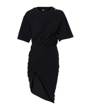 MUGLER Draped Plain Knit Dress - Black