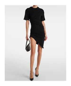 MUGLER Draped Plain Knit Dress