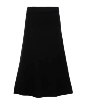 JIL SANDER Wool Midi Skirt - Black