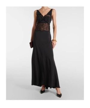 Victoria Beckham Lace-trimmed Silk Midi Dress