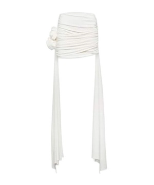 Magda Butrym Asymmetrical Hem Mini Skirt With Rose Embellishment