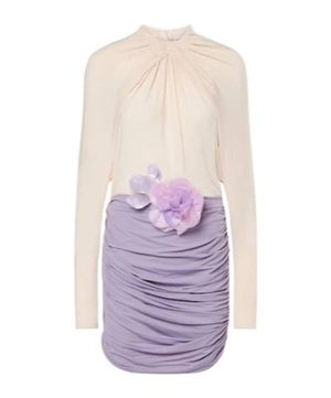Magda Butrym Colorblock Ruched Open-back Minidress - Purple