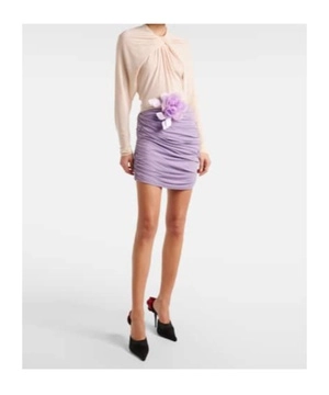 Magda Butrym Colorblock Ruched Open-back Minidress