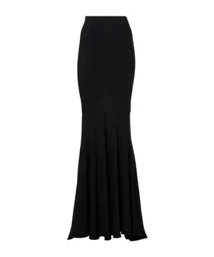PATOU Pleated Detail Maxi Skirt - Black
