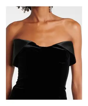 MUGLER Velvet Trim Sleeveless Dress