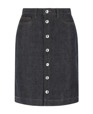 A.p.c. Button-down Denim Skirt - Black