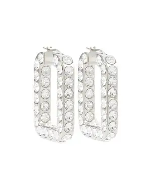 Amina Muaddi Charlotte Embellished Hoop Earrings