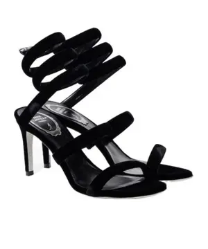 Rene Caovilla Cleo 80 Velvet Sandals