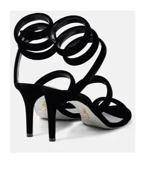 Rene Caovilla Cleo 80 Velvet Sandals