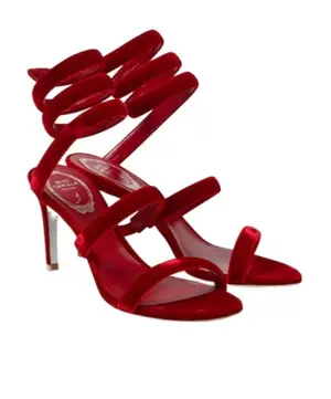 Rene Caovilla Cleo 80 Velvet Sandals