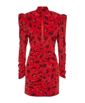 Alessandra Rich Floral Silk Minidress - Red