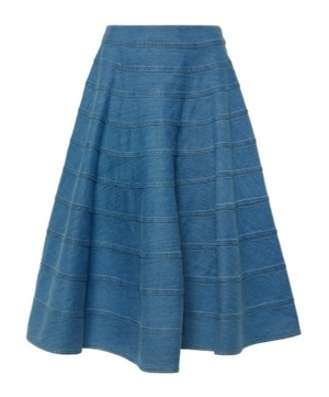 Altuzarra Grace Paneled Denim Midi Skirt