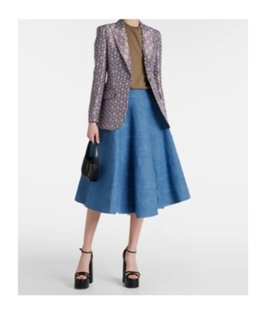 Altuzarra Grace Paneled Denim Midi Skirt