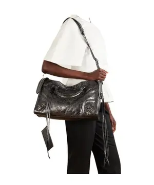 Balenciaga Le City Bag Medium In Steel