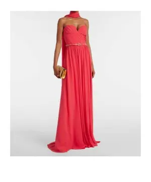 Elie Saab Silk Gown With Detachable Scarf Detail