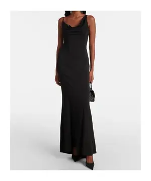 MUGLER Asymmetric Crepe Dress Skirt