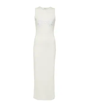 Magda Butrym Crochet-trimmed Cotton Midi Dress - White