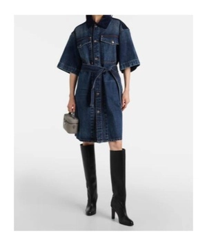 Stella McCartney Corduroy-trimmed Denim Minidress