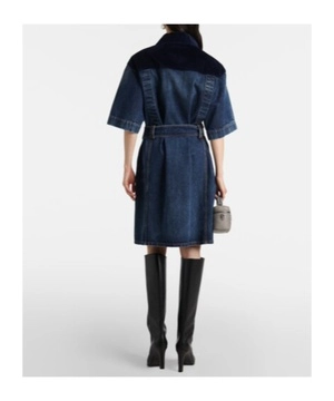Stella McCartney Corduroy-trimmed Denim Minidress