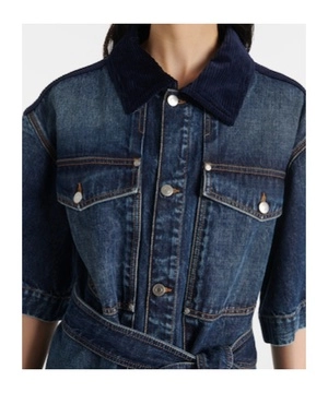 Stella McCartney Corduroy-trimmed Denim Minidress