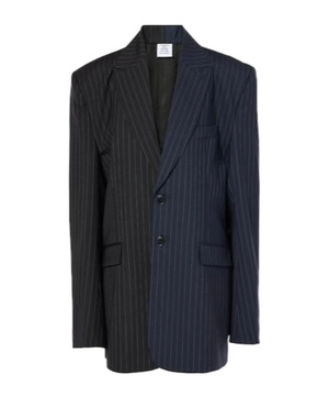 Vetements Pinstripe Wool Blazer - Black