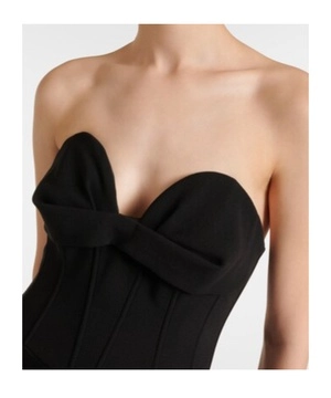 Magda Butrym Draped Wool-blend Bustier Dress