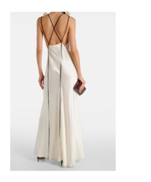 Victoria Beckham Gathered Open-back Crepe Satin Gown