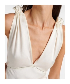 Victoria Beckham Gathered Open-back Crepe Satin Gown