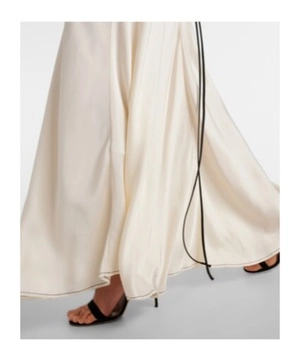 Victoria Beckham Gathered Open-back Crepe Satin Gown