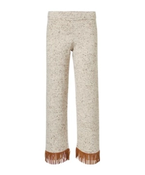 Alanui Fringed Wool-blend Pants - Nude