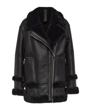 BLANCHA Leather And Shearling Jacket - Black