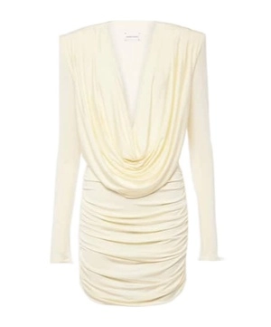 Magda Butrym Draped Jersey Minidress - White