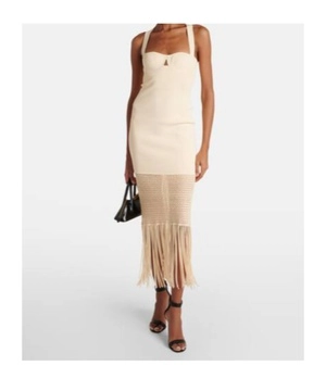 Galvan Diana Fringed Midi Dress