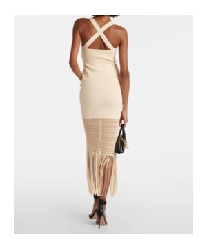 Galvan Diana Fringed Midi Dress