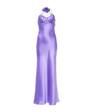 RODARTE Floral Appliqué Dress - Purple