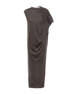 Stella McCartney Draped Wool Maxi Dress - Black