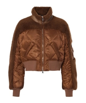 BLANCHA Quilted Shearling Bomber Jacket