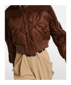 BLANCHA Quilted Shearling Bomber Jacket