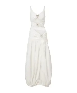 Christopher Esber Orbit Cutout Ruched Jersey Maxi Dress - White